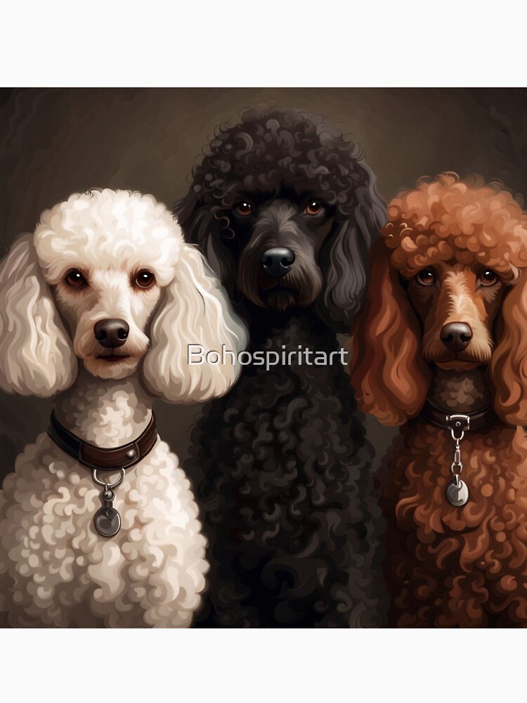 "Three Poodles Artwork, Poodle Art, Poodles Print" Premium T-Shirt for ...
