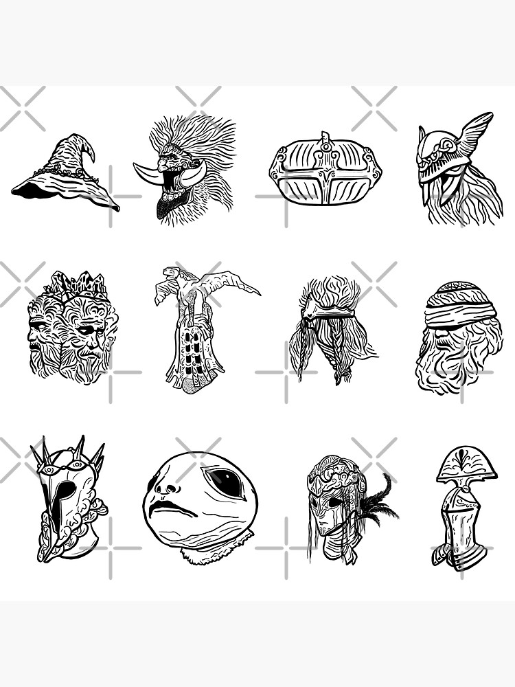 "Elden Ring Helms pattern" Sticker for Sale by primaiaart | Redbubble