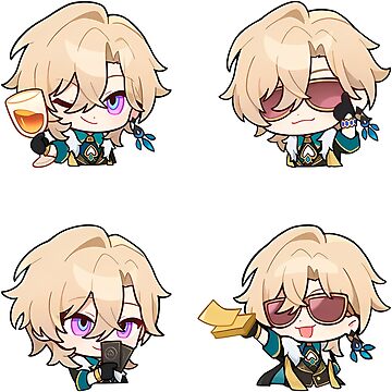 "Aventurine Honkai Star Rail Chibi Stickers Set" Sticker for Sale by ...