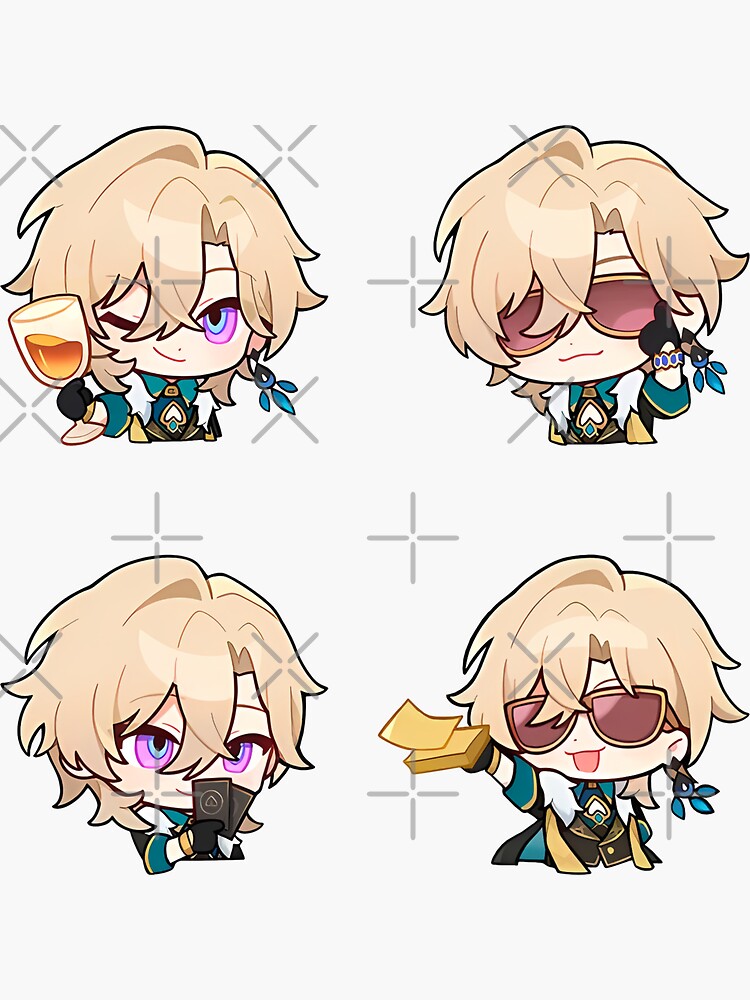 "Aventurine Honkai Star Rail Chibi Stickers Set" Sticker for Sale by ...