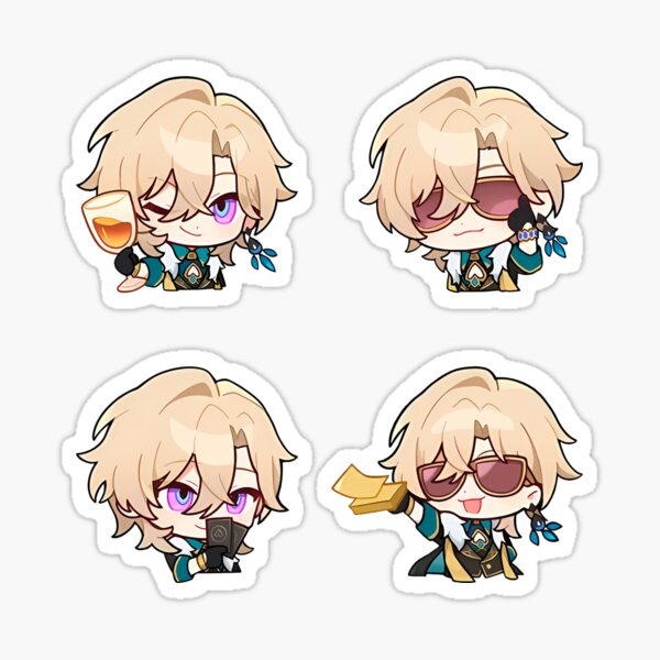 "Aventurine Honkai Star Rail Chibi Stickers Set" Sticker for Sale by ...