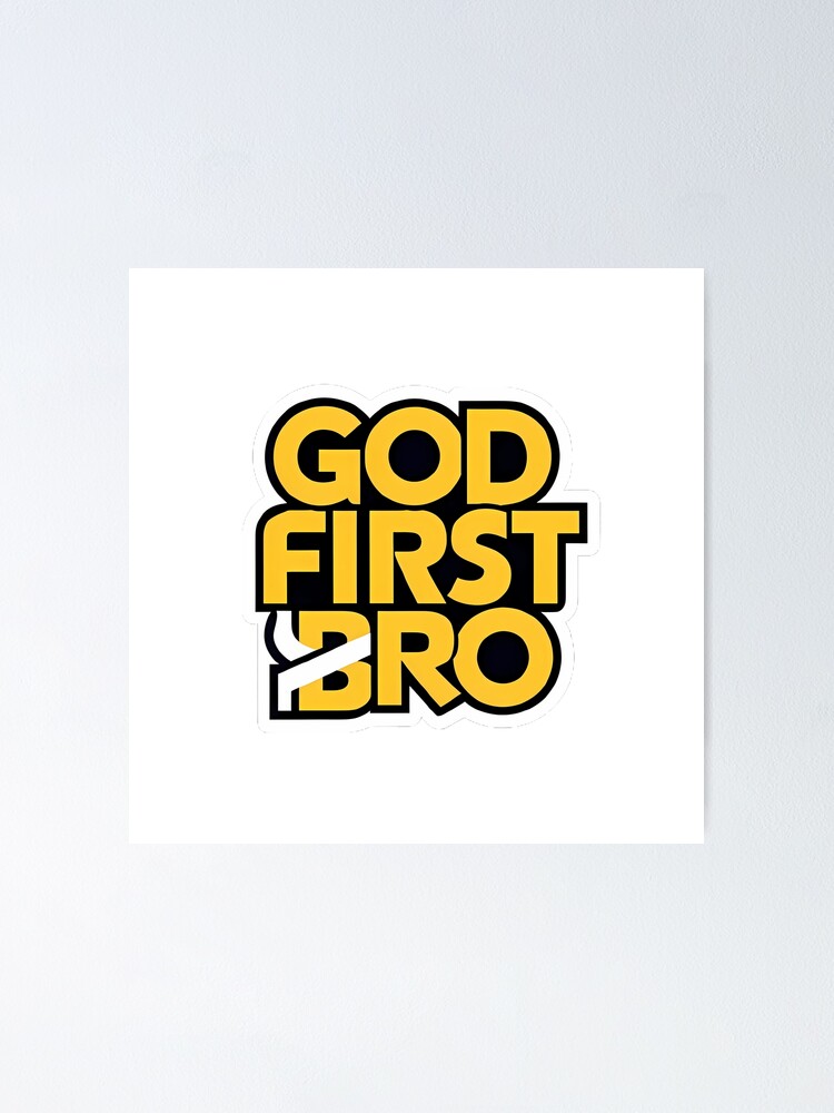 "Golden Creed God First Bro" Poster for Sale by LACCIO | Redbubble