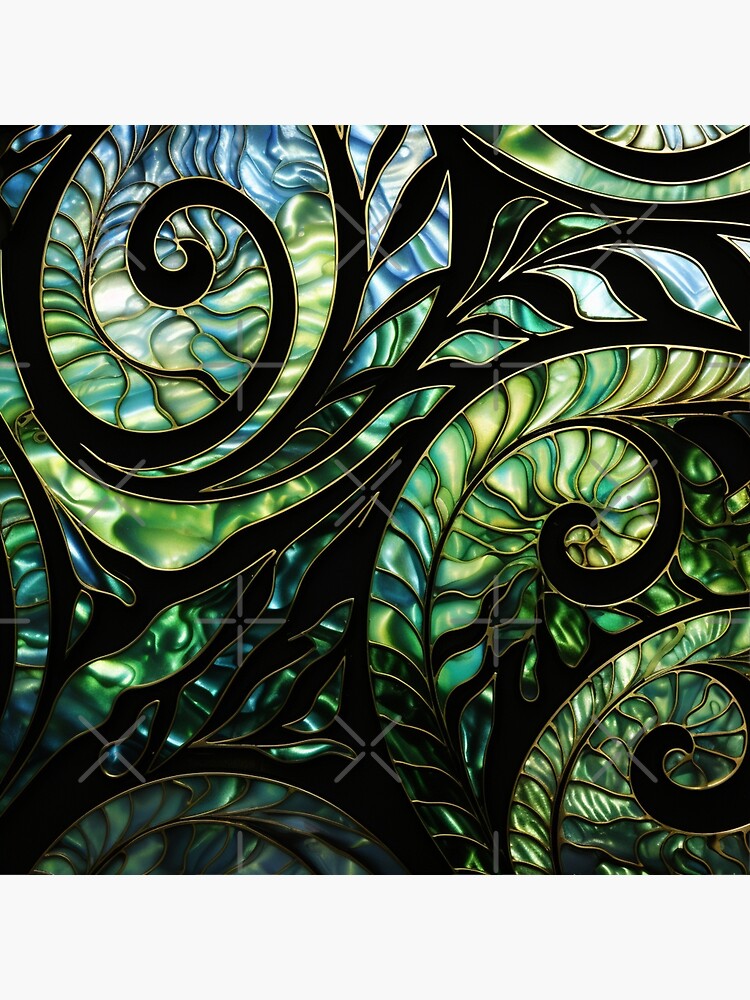 "New Zealand Māori Paua Pattern Koru Design 3" Poster for Sale by ...
