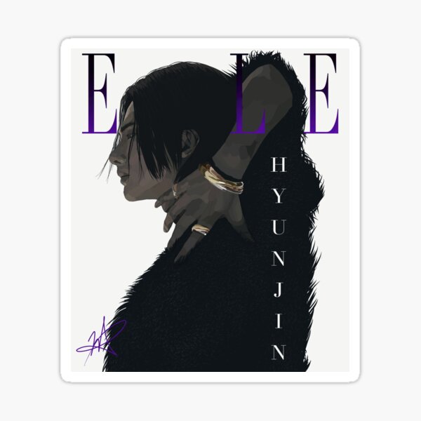 "ELLE Hyunjin" Sticker for Sale by M-M-M-Designs | Redbubble