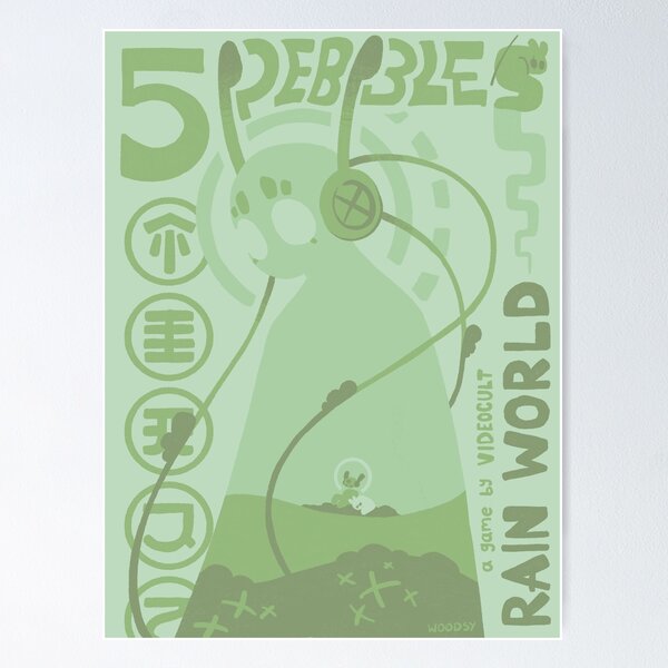 "Five Pebbles Rain World Poster (Green)" Poster for Sale by woodsymachine | Redbubble