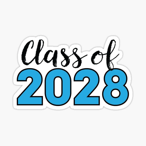 "class of 2028 blue script" Sticker for Sale by Andrea Long | Redbubble