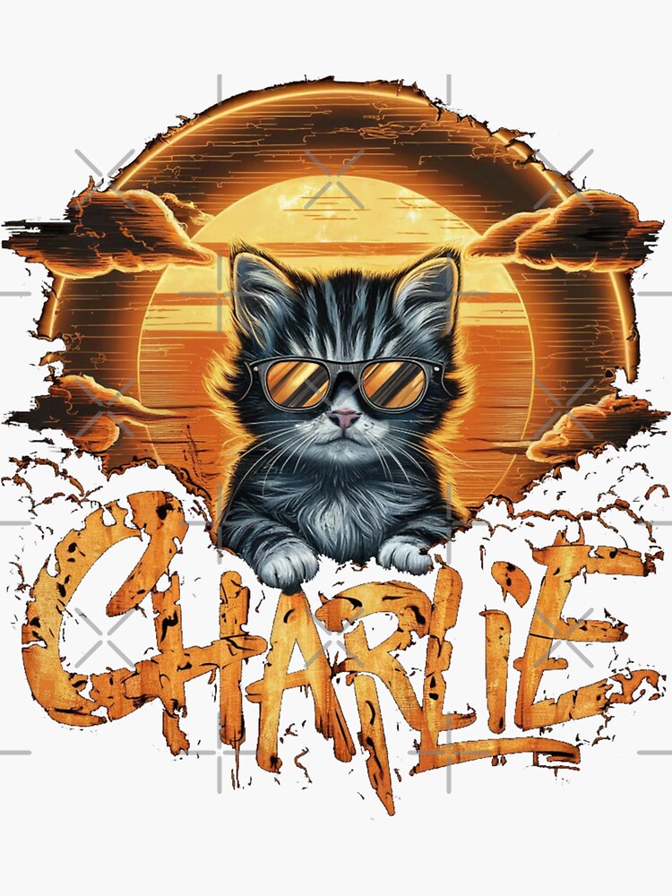 "charlie name " Sticker for Sale by bukajart | Redbubble