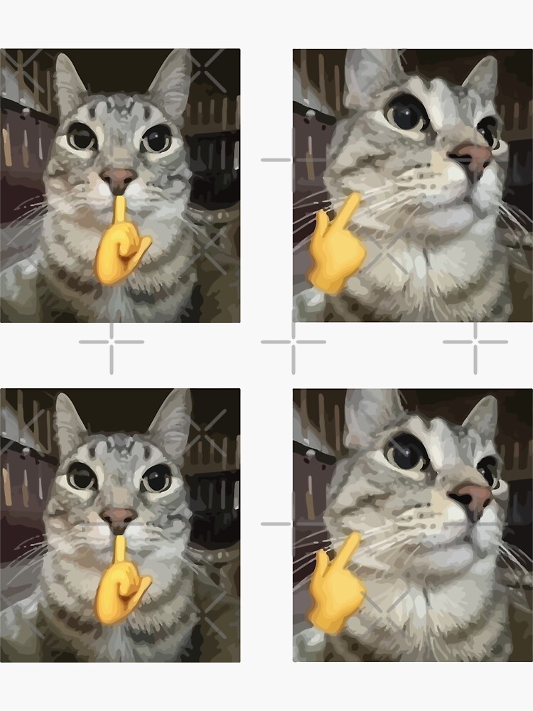 Pegatina con la obra «Gato mewing, gato meme, gato, memes de gatos» de ...