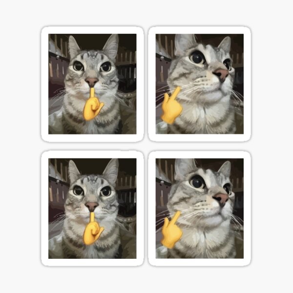 Pegatina con la obra «Gato mewing, gato meme, gato, memes de gatos» de ...