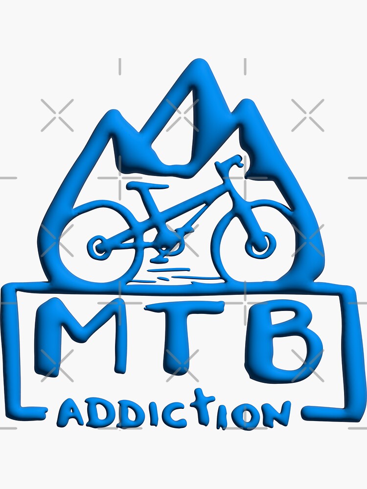 "MTB Addiction blue and black 3D style" Sticker for Sale by primaiaart ...