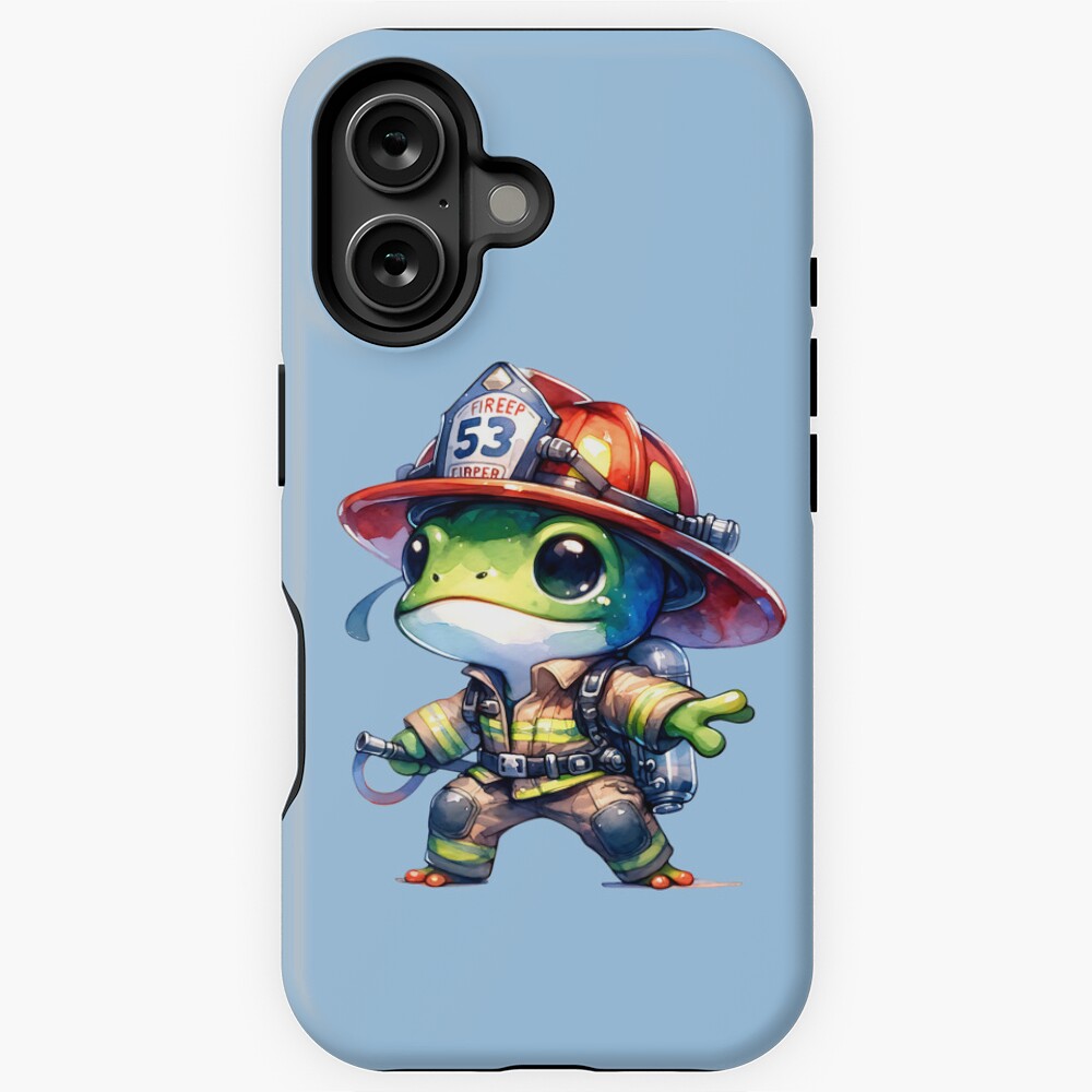 "Brave Firefighter Frog Illustration" Sticker for Sale by Kwanbaba21 ...