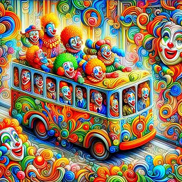 "Fun in the Clown Bus" Sticker for Sale by daweave77 | Redbubble