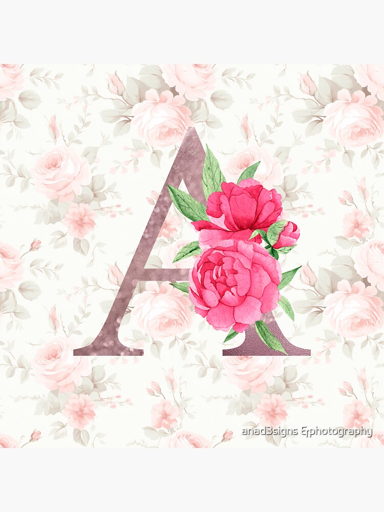 "Floral Rose Gold letter A" Sticker for Sale by sensibeau92 | Redbubble