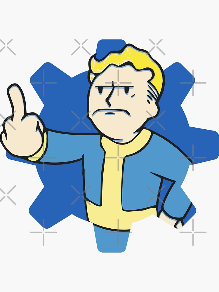 "Vault Boy (Mad version)" Sticker for Sale by richiesans | Redbubble