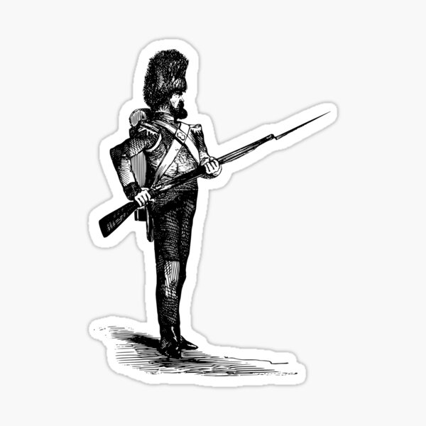 "Sketch of British soldier with a musket" Sticker for Sale by ...