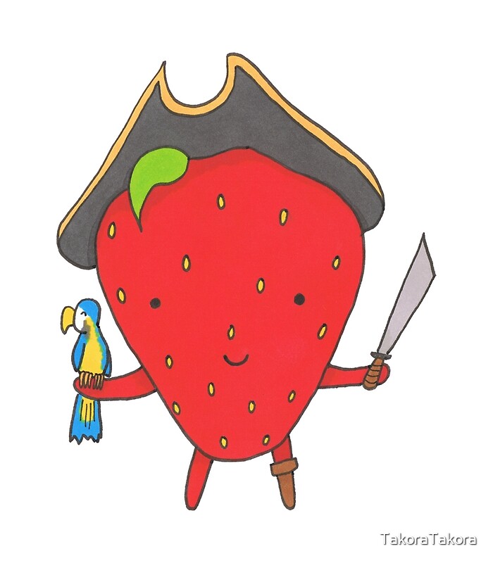 "Pirate Strawberry and his Parrot" by TakoraTakora | Redbubble