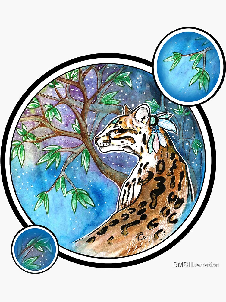 "Ocelot" Sticker by BMBIllustration | Redbubble
