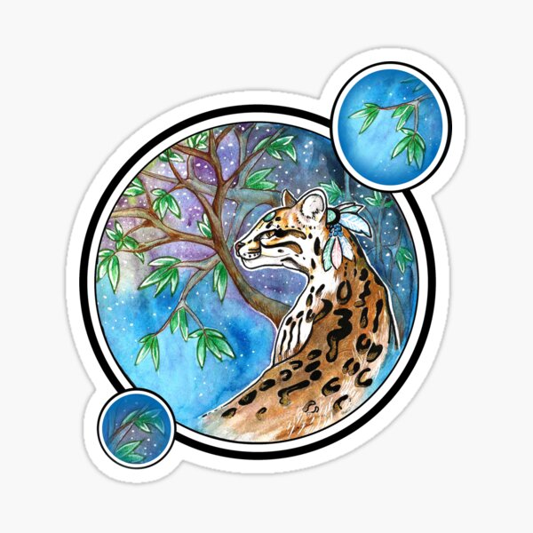 "Ocelot" Sticker by BMBIllustration | Redbubble
