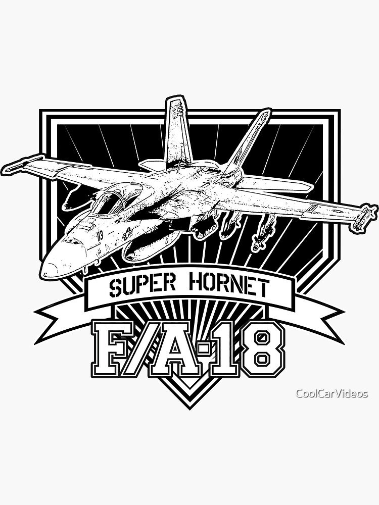 "F-18 Super Hornet" Sticker for Sale by CoolCarVideos | Redbubble