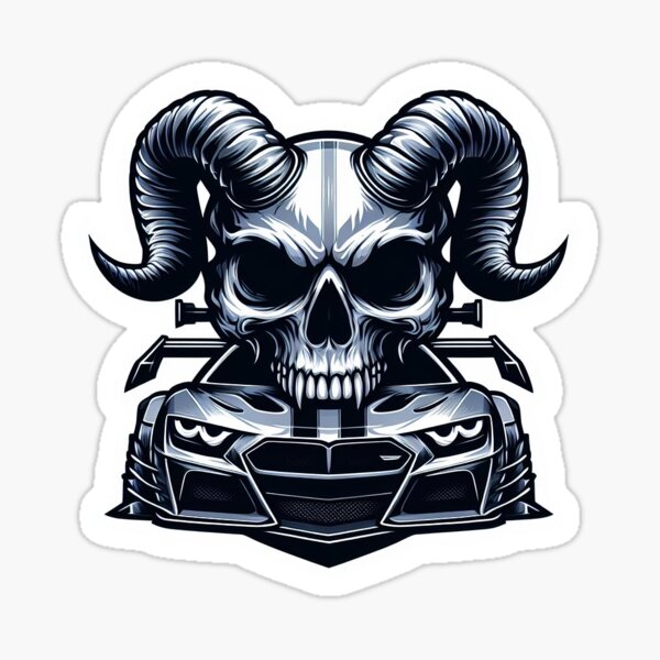 "Speed Demon: Horned Skull & Forza Car Fusion, forza" Sticker for Sale ...