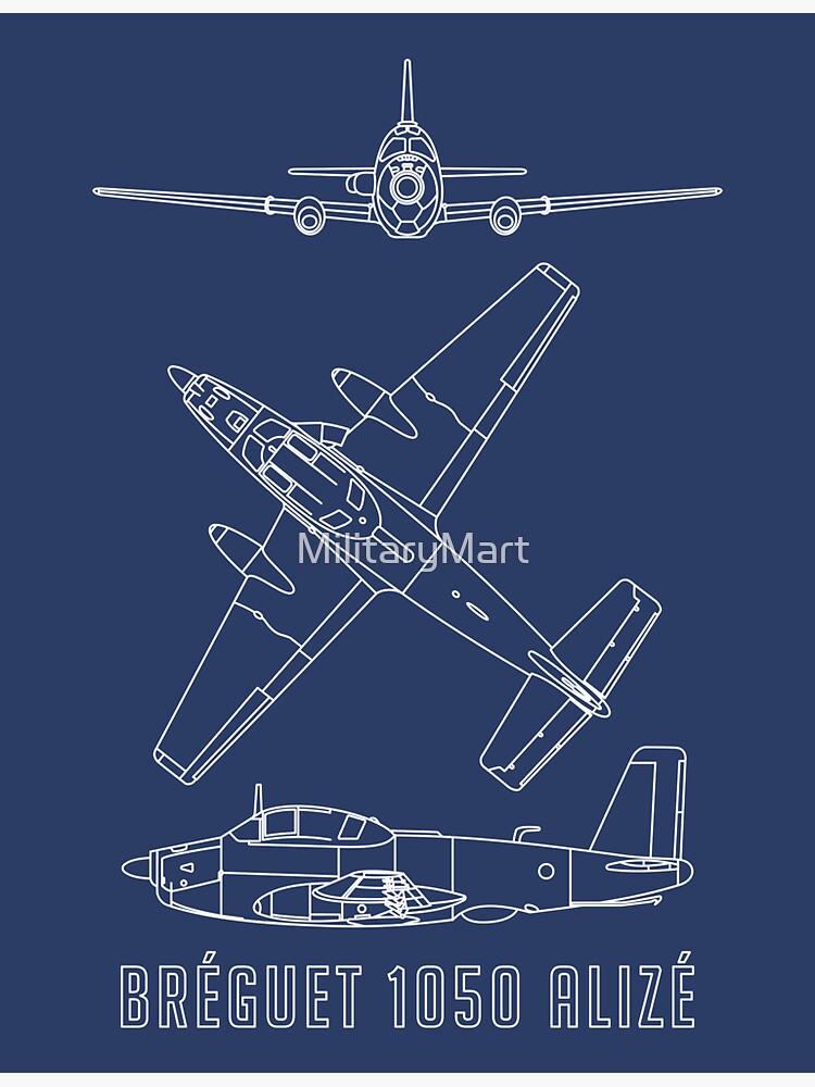 "Bréguet 1050 Alizé French ASW Aircraft Blueprints Diagrams" Sticker ...