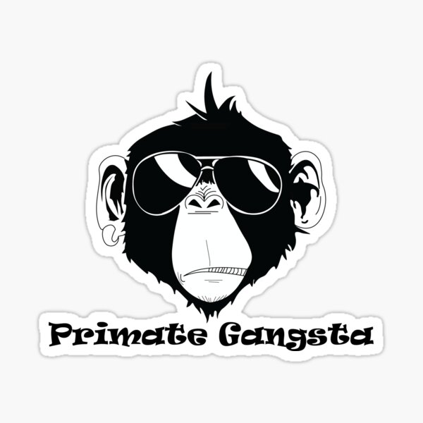 "Primate Gangsta" Sticker for Sale by Nanukem | Redbubble