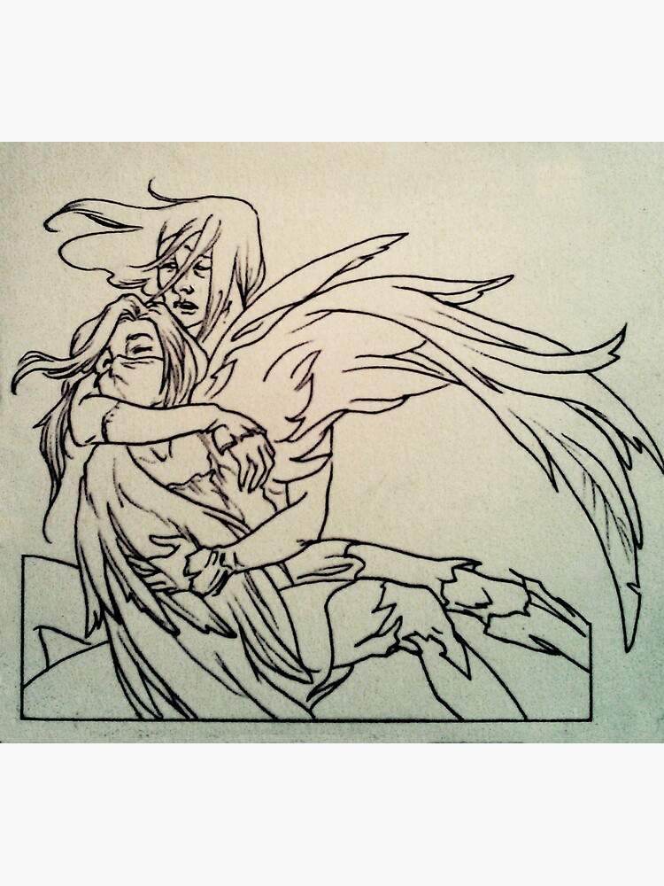 " Anime/manga style of a fallen angel" Sticker for Sale by nenin-art ...