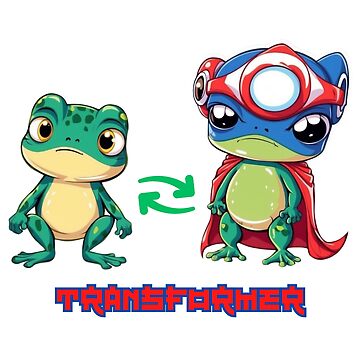 "Cute Transformer Frog" Sticker for Sale by RoseAIArtRhythm | Redbubble