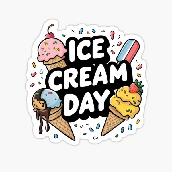 "Ice Cream Day 2024 Ice Cream Men Women Ice Cream Cones" Sticker for Sale by clothesy7 | Redbubble