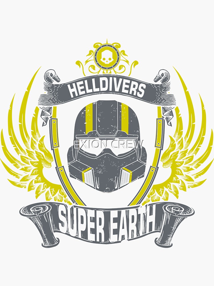 "(ORIGINAL ARTIST) HELLDIVERS - CREST" Sticker for Sale by EXION CREW | Redbubble
