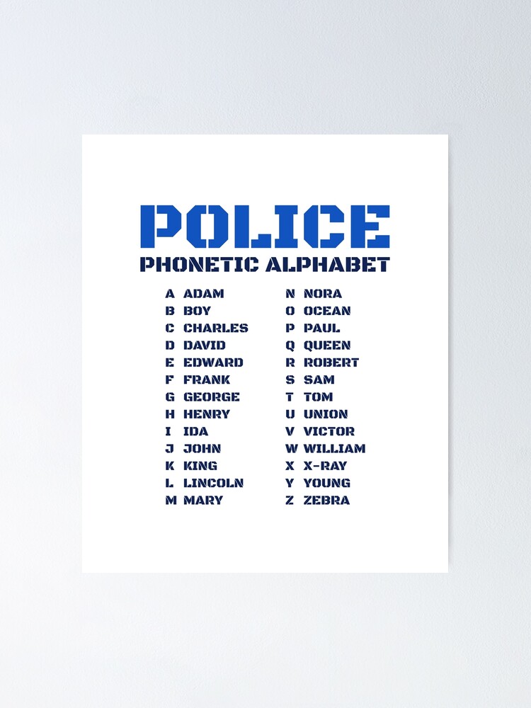 "Alphabet Police Phonetic" Poster for Sale by AnnSign | Redbubble