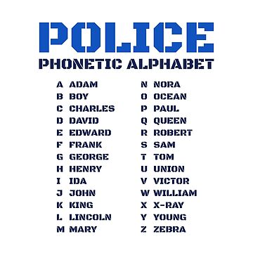 "Alphabet Police Phonetic" Sticker for Sale by AnnSign | Redbubble