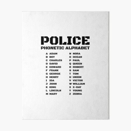"Police Phonetic Alphabet Code" Art Board Print for Sale by AnnSign ...