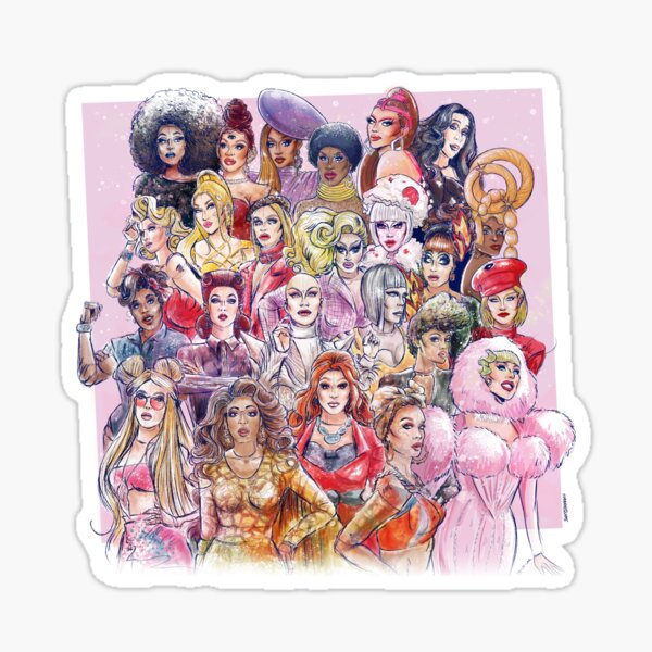 "RuPaul's Drag Race All Winners 2024 Version" Sticker for Sale by ...