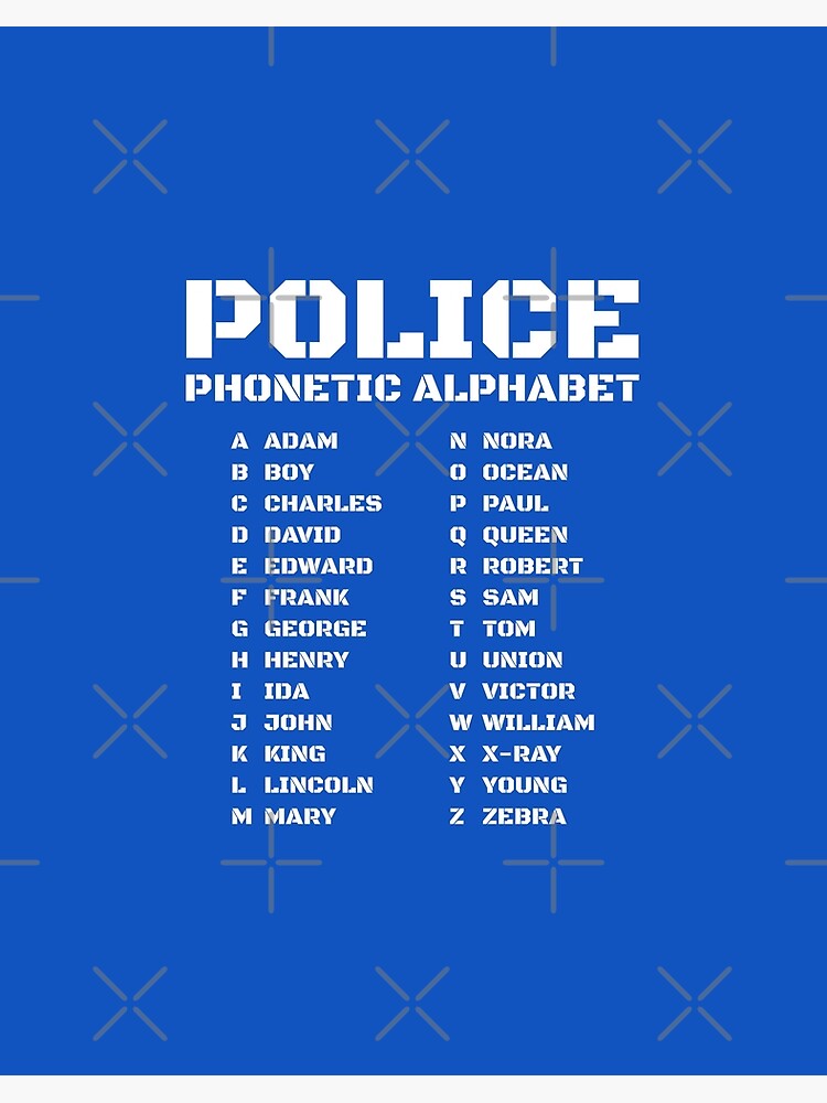 "Police Phonetic Alphabet White" Art Board Print for Sale by AnnSign ...