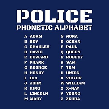 "Police Phonetic Alphabet Codes White" Poster for Sale by AnnSign ...