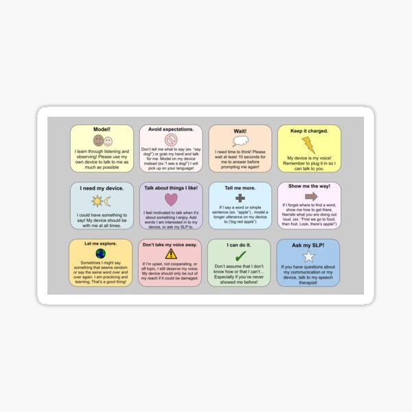 "AAC Communication Rights Visual" Sticker for Sale by sophiemazloum ...