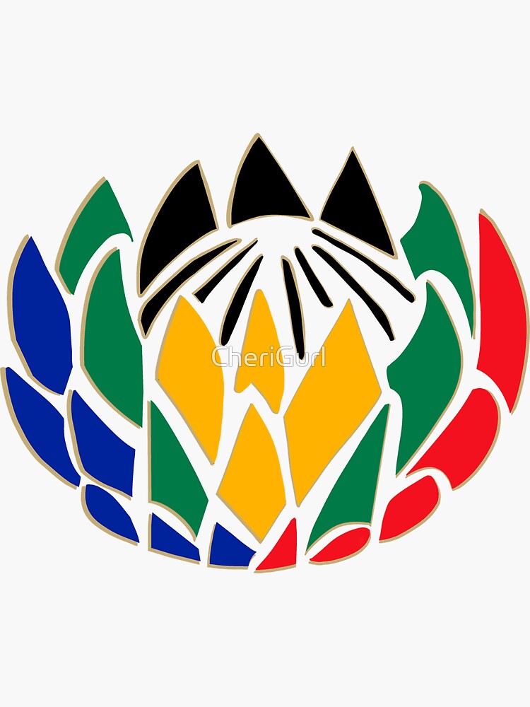 "Protea in SA colours " Sticker for Sale by CheriGurl | Redbubble