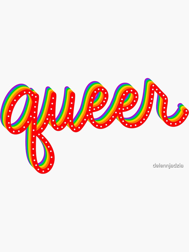 "Lettering - queer" Sticker for Sale by delennjadzia | Redbubble