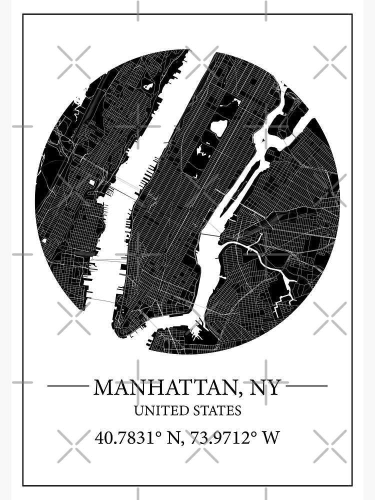 "Manhattan map" Sticker for Sale by Mapmingle | Redbubble