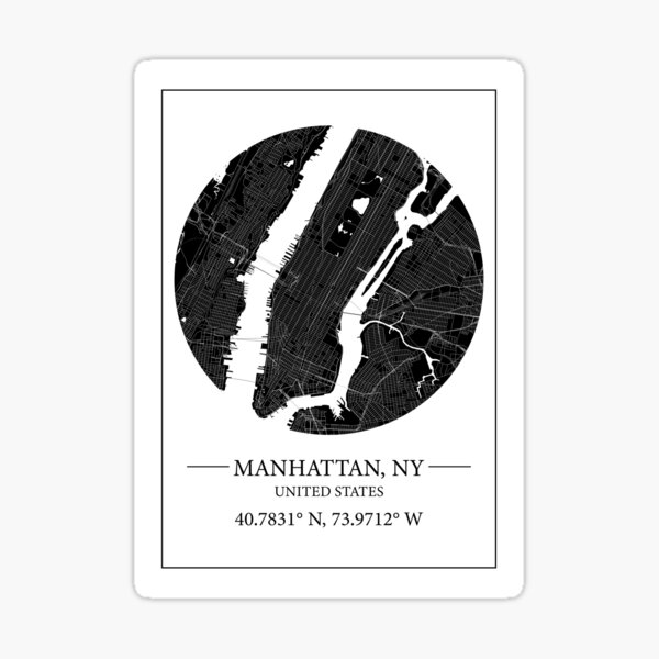 "Manhattan map" Sticker for Sale by Mapmingle | Redbubble