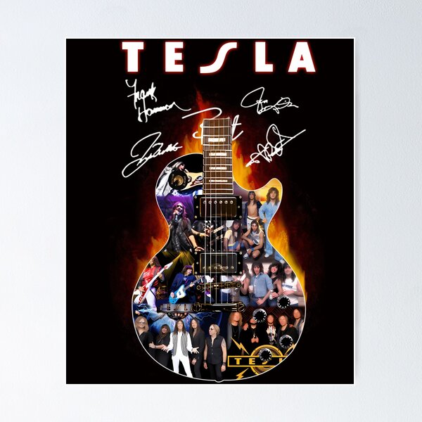"Tesla Band Rock Band Album Cover Photo Guitar And Signed Gift For Band ...