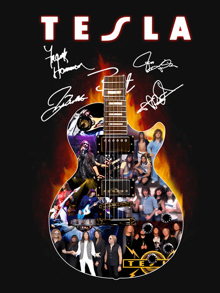 "Tesla Band Rock Band Album Cover Photo Guitar And Signed Gift For Band ...
