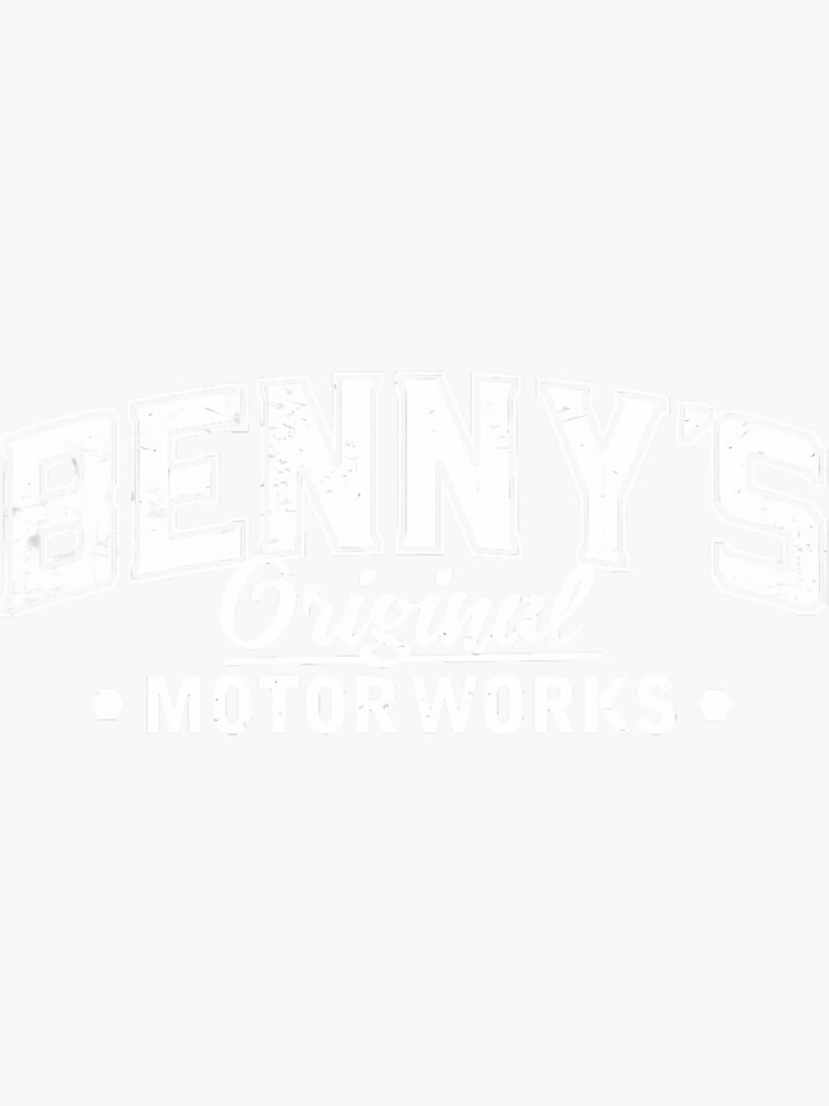 "Benny's Original Motorworks White Weathered Logo Design from Los ...