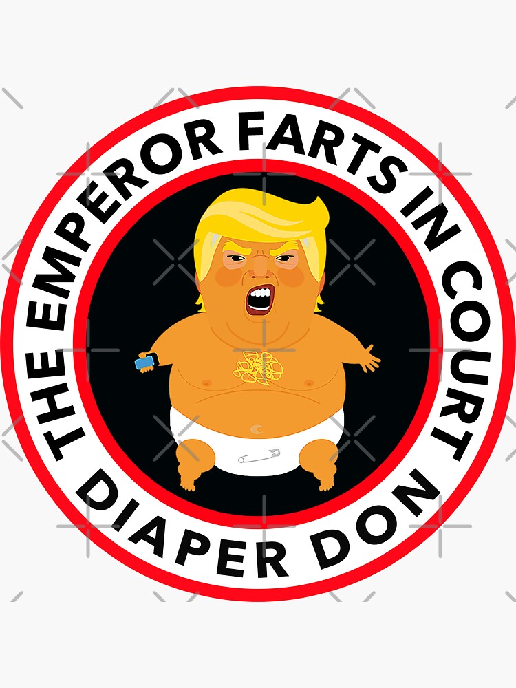 "DIAPER DON FARTS IN COURT" Sticker for Sale by Thelittlelord | Redbubble