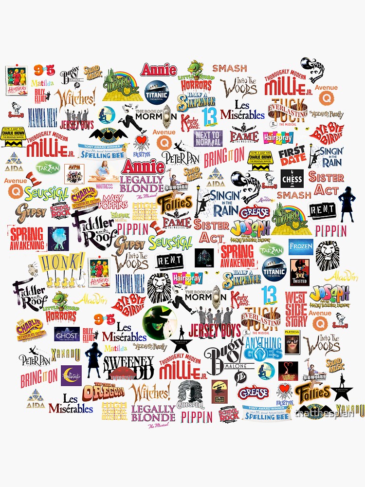 "Musical Logos" Sticker for Sale by thatthespian | Redbubble