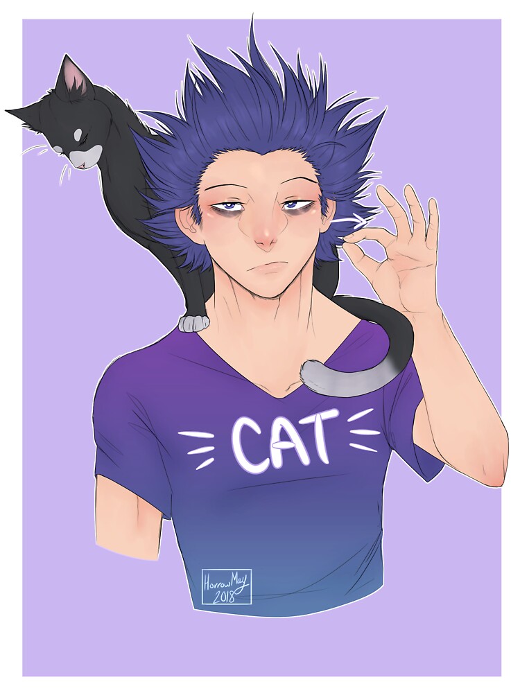"Shinsou and a cat" Sticker for Sale by HorrowMay | Redbubble