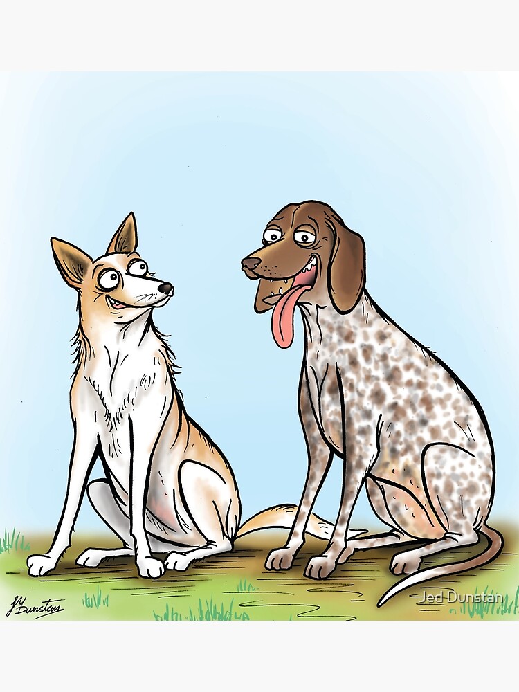"2 Dogs" Poster for Sale by Jed Dunstan | Redbubble