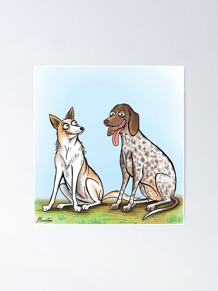 "2 Dogs" Poster for Sale by Jed Dunstan | Redbubble
