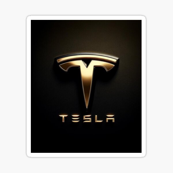 "Tesla logo" Sticker for Sale by TEEJAMBOREE | Redbubble